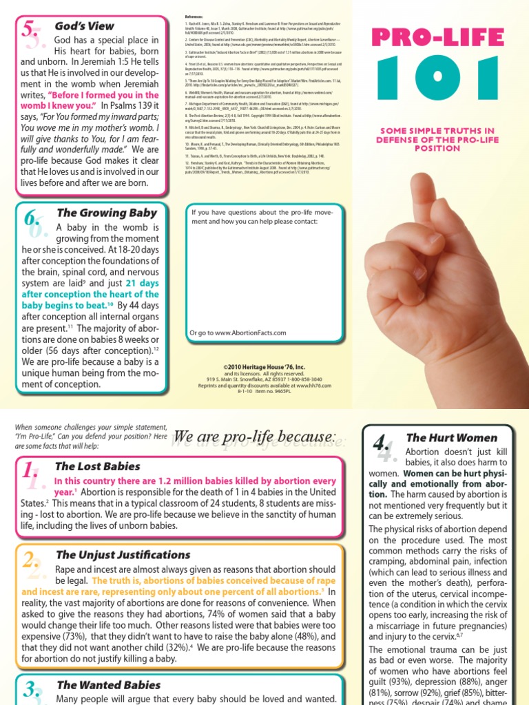 40 Days For Life Brochure: ProLife 101 | PDF | Abortion | Anti Abortion ...
