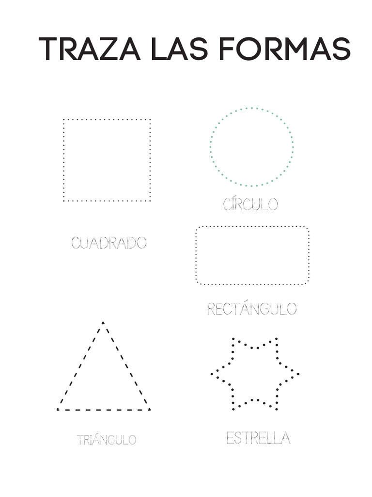 Tracing Shapes Elementary Geometry Worksheet | PDF