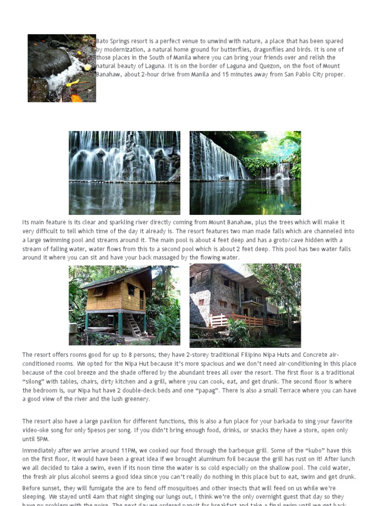 Bato Springs Resort | PDF | Nature