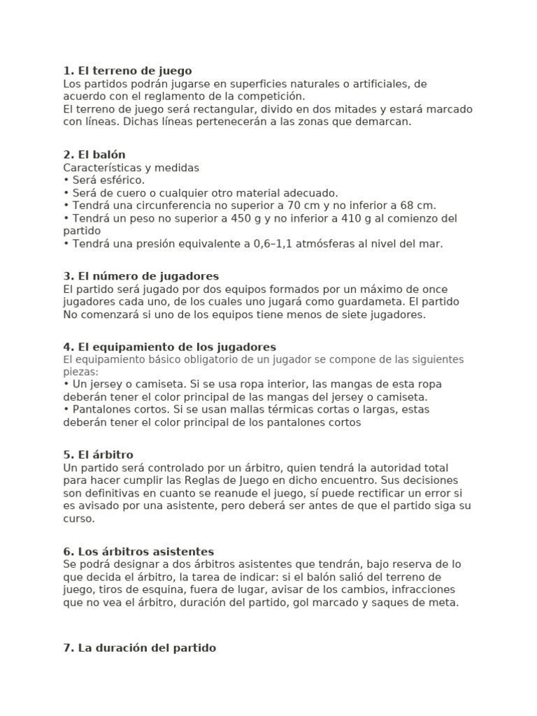17 Reglas Del Futbol Explicadas | PDF | Juegos de pelota | Deportes