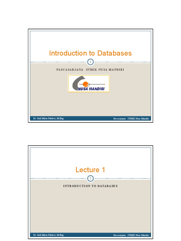 01 Intro To Database | PDF | Databases | Computer Program 01 Intro To Database | PDF | Databases | Computer Program