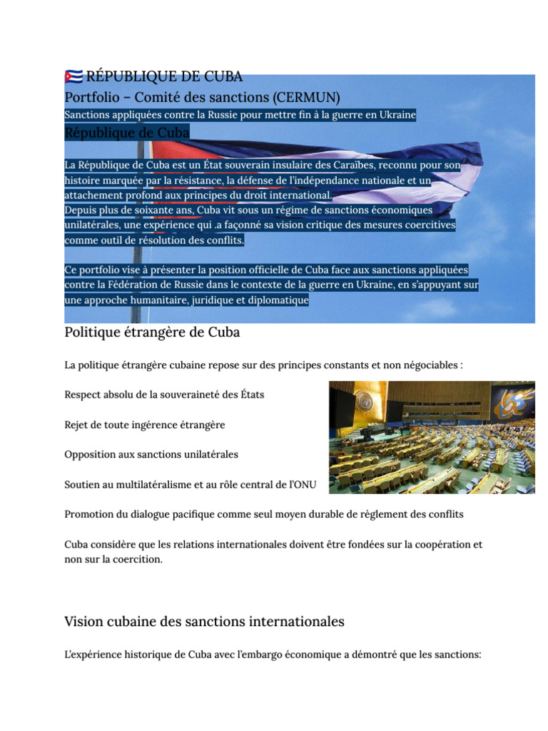 Portfolio | PDF | Cuba | Russie