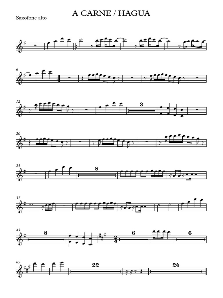 A Carne Hagua - Saxofone Alto | PDF