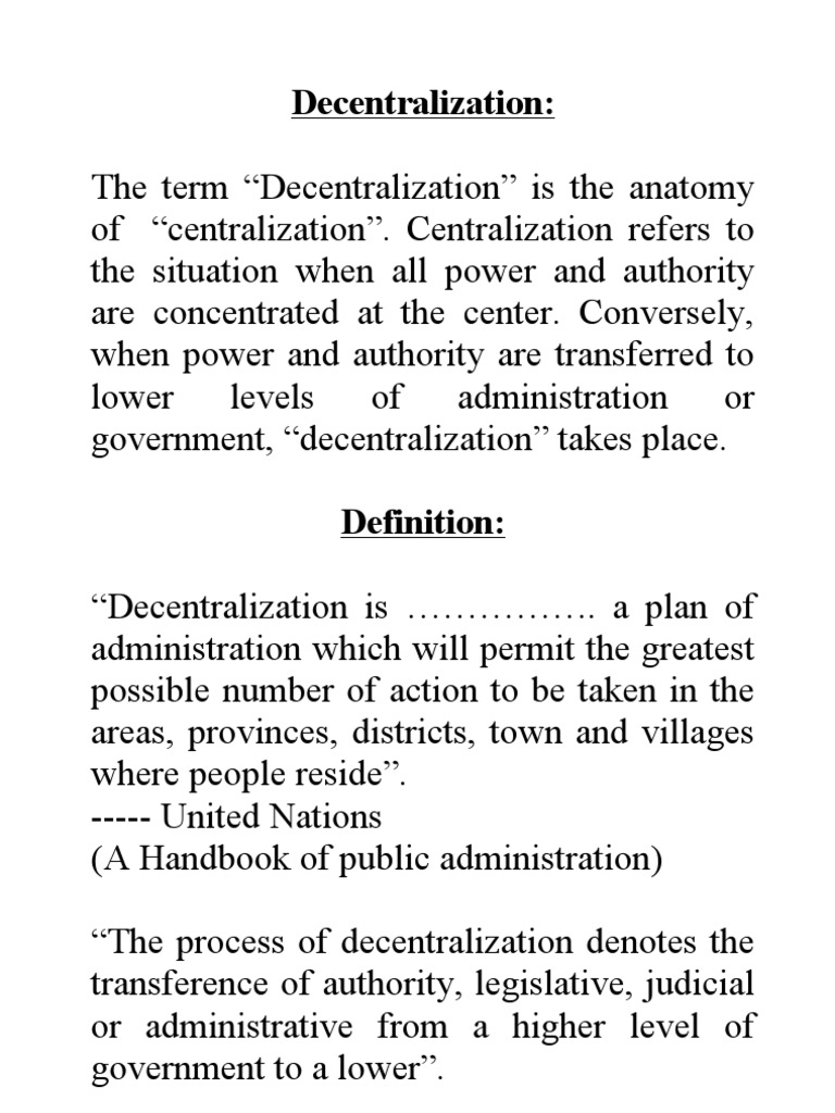 Decentralization | Download Free PDF | Decentralization | Devolution