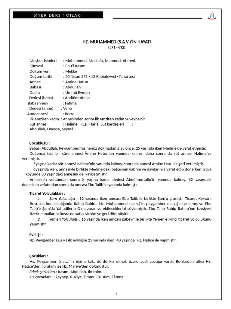 3 Peygamberimizin HayatY | PDF