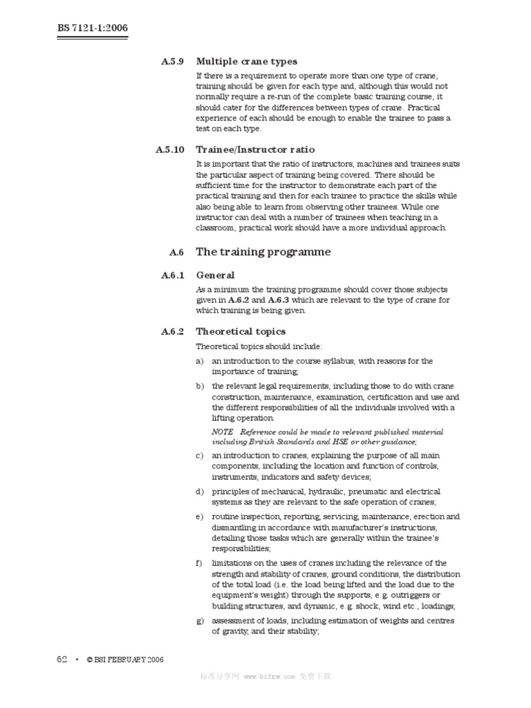 Operator Requirements From BS 7121-1-2006 AFC RAY | PDF | Crane ...