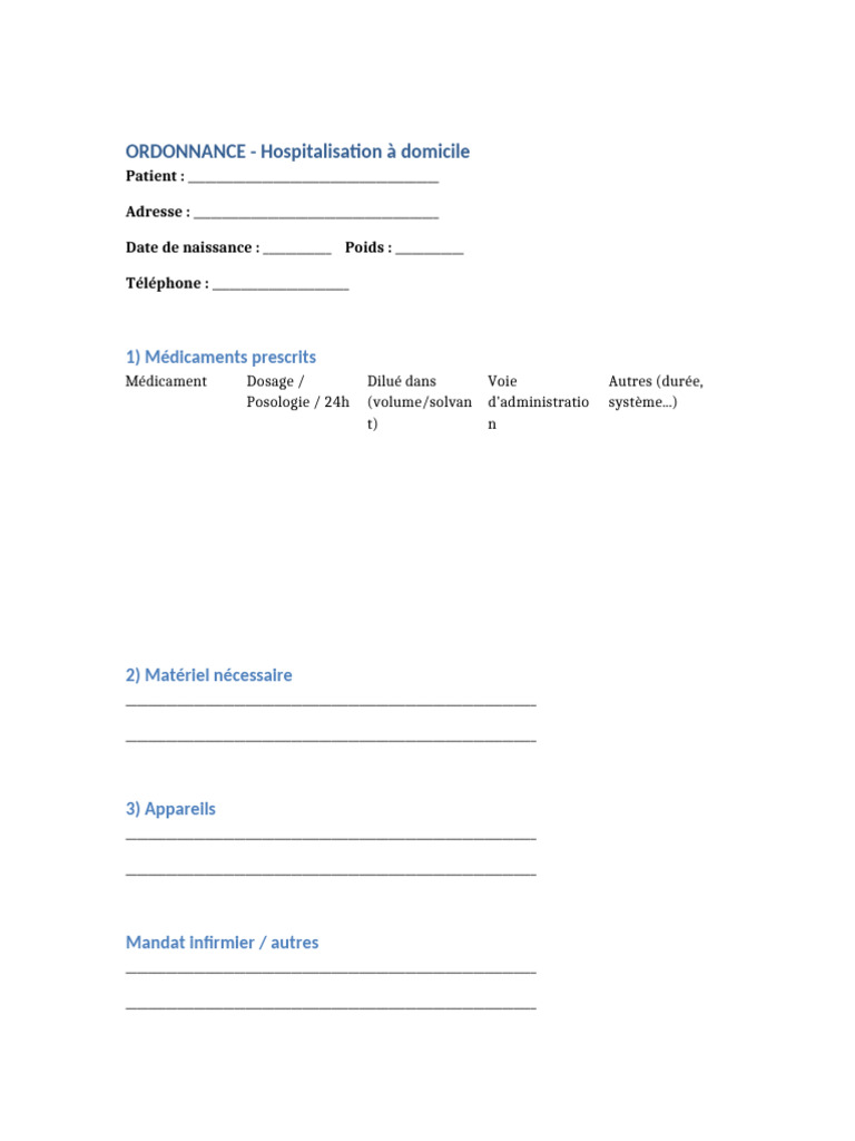 Fiche Ordonnance Modele-1 | PDF