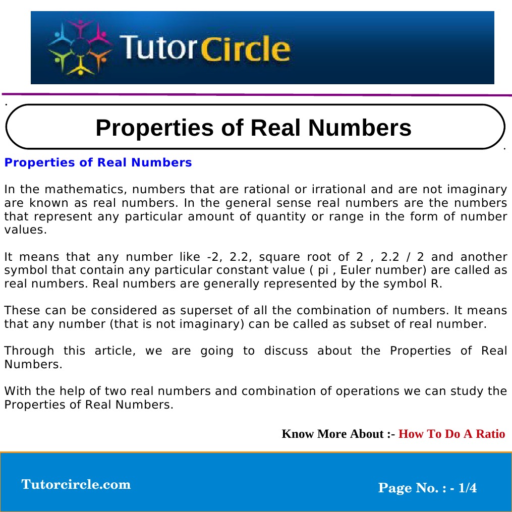 Properties of Real Numbers Explained | PDF | Numbers | Real Number