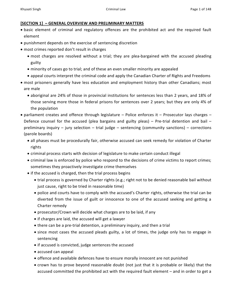 Criminal Law Overview | PDF | Mens Rea | Crime & Violence