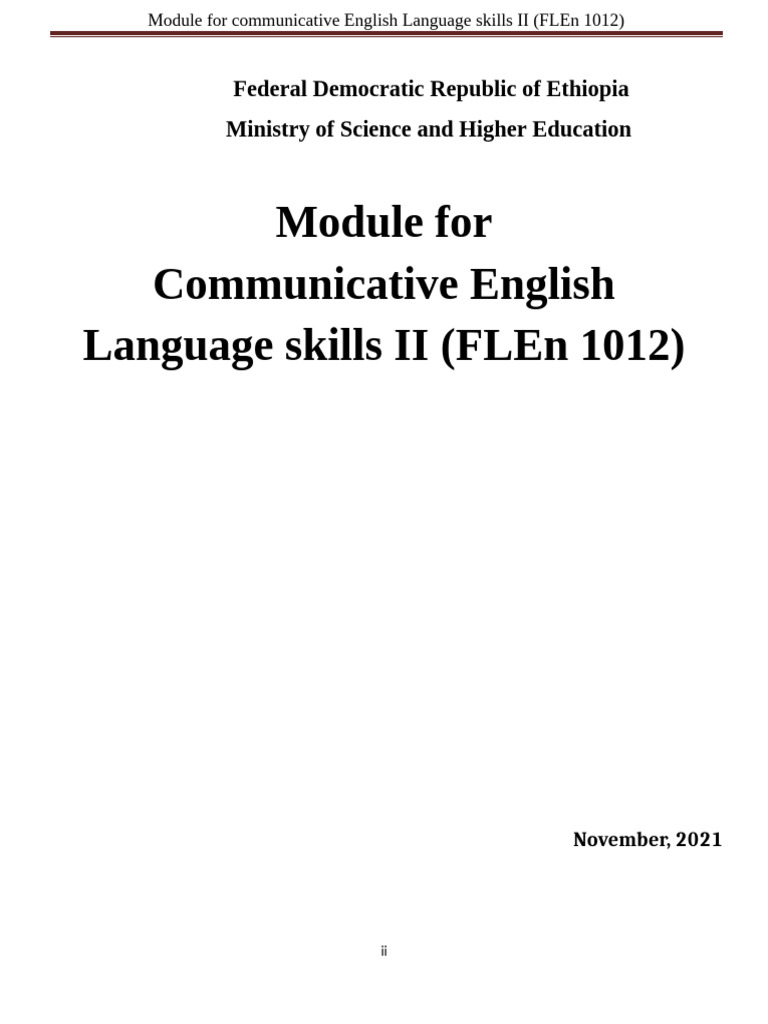 Communicative English Language Skills II Module | PDF | Well Being ...