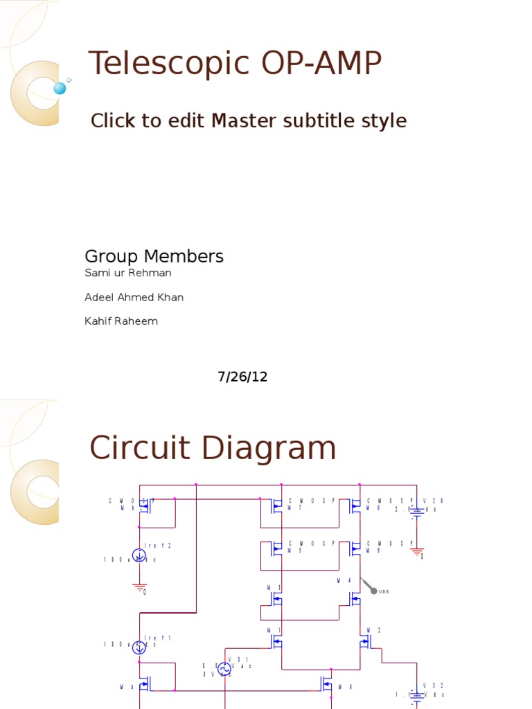 Telescopic OP AMP Design | Operational Amplifier | Semiconductor Devices