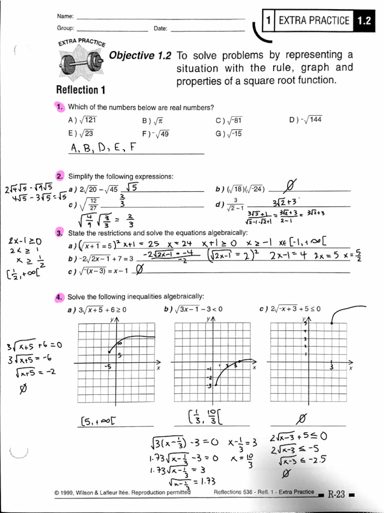 Square Root Function (Reflections) | PDF