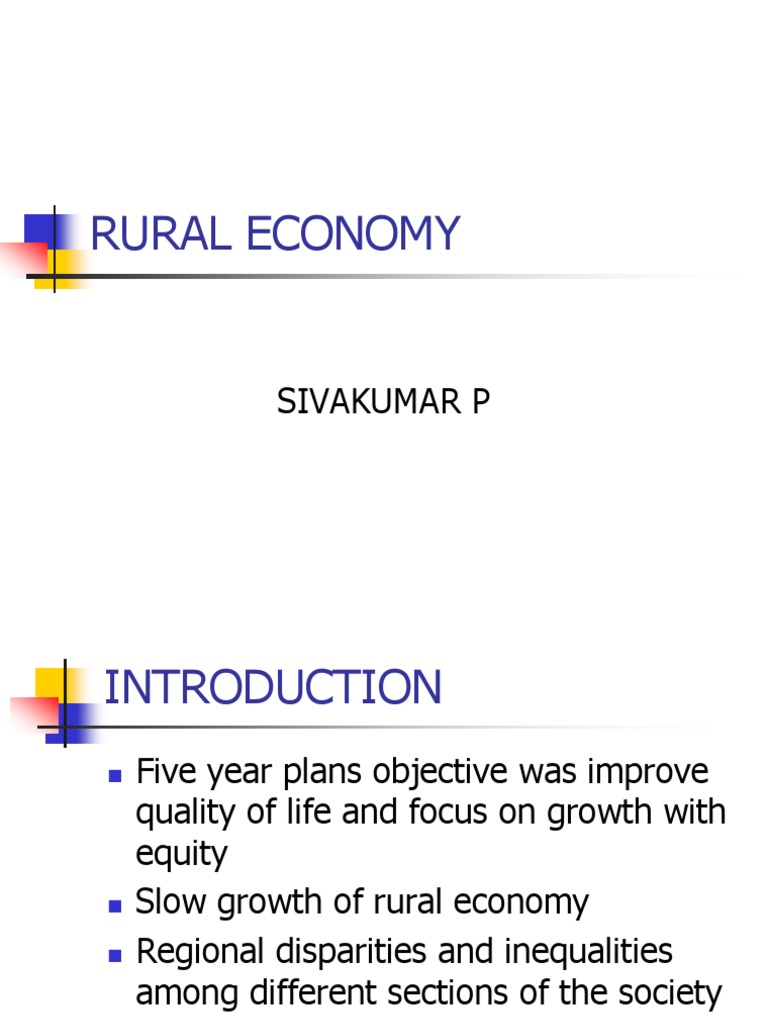 Rural Economy: Sivakumar P | PDF | Economic Growth | Rural Area