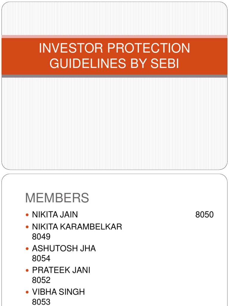 Investor Protection Guidelines by Sebi New | PDF | Stocks | Investor