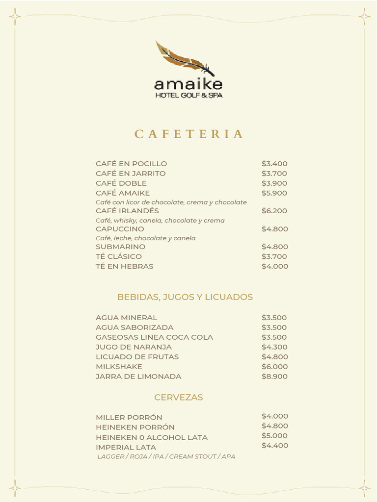 Carta Cafeteria Amaike 2026 84536469 | PDF | Alimentos | Cocina