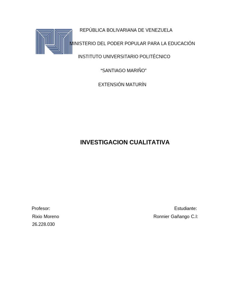 Trabajo Metodologia de La Investigacion Ronner Gañango | PDF ...