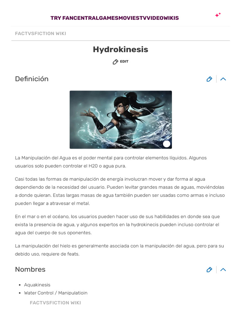 Hydrokinesis - FactvsFiction Wiki | PDF | Agua | Hidrología