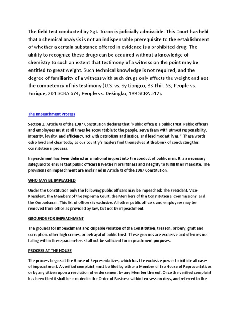 The Impeachment Process: Who May Be Impeached | PDF | Impeachment ...