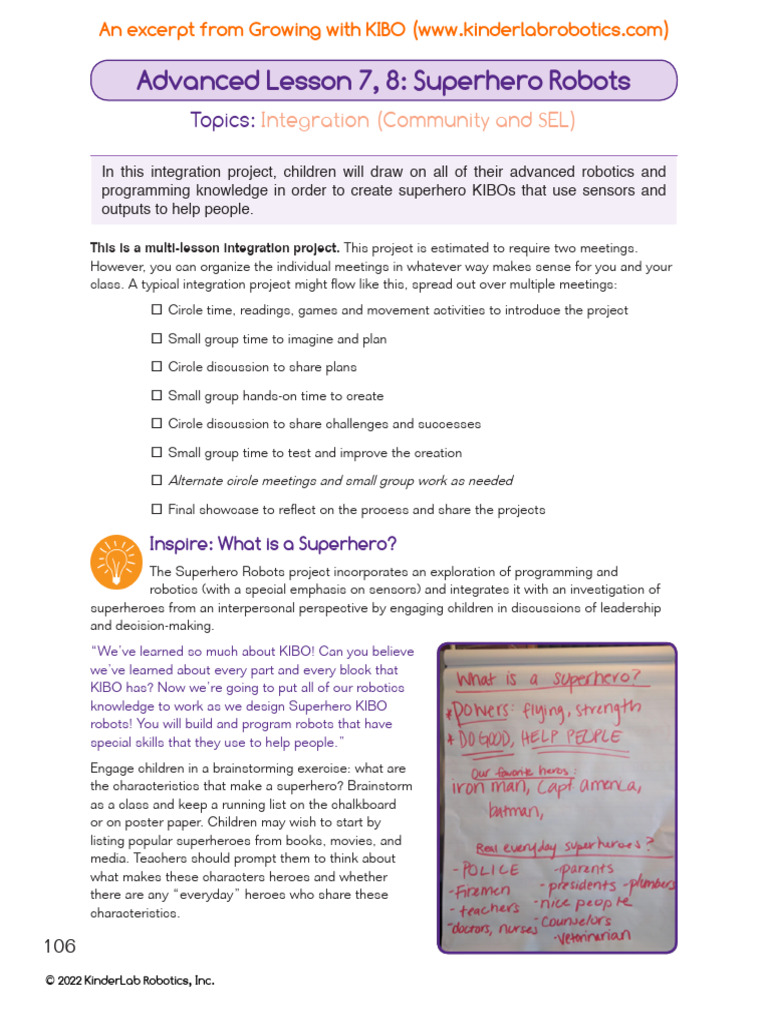 KIBO-superhero-activity-Gwk-Adv-Lesson-7-8 | PDF | Superheroes