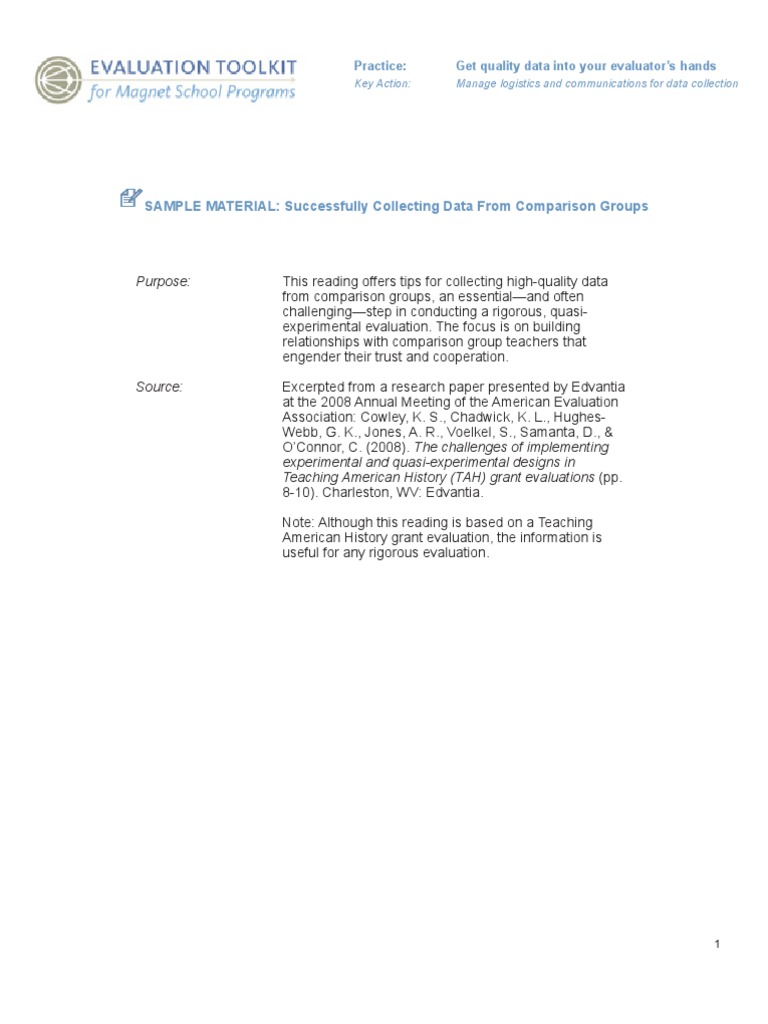 Successfully Collecting Data From Comparison Groups | PDF | Behavior ...