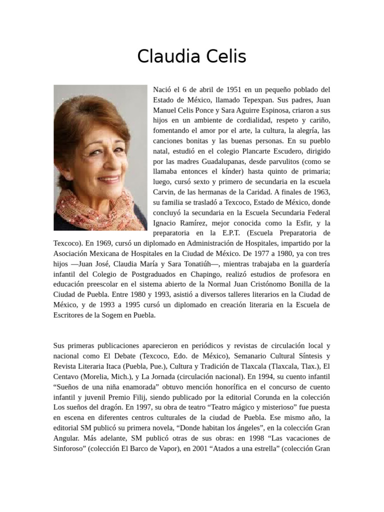 Biografía Claudia Celis Pdf 4217