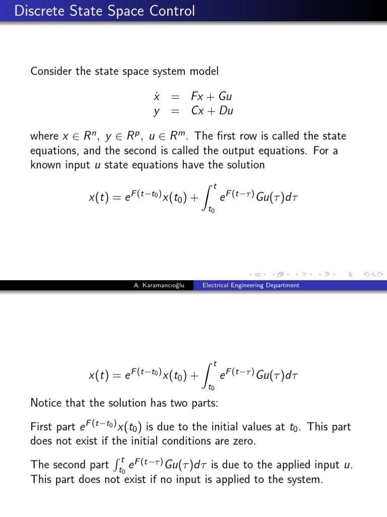 Discrete State Space Control Methods | PDF | Theoretical Physics ...