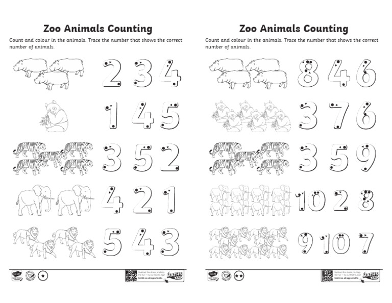 Zoo Animals Counting 1 To 10 | PDF