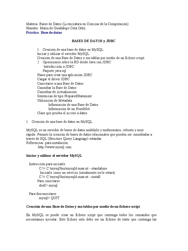 JDBC | PDF | SQL | Java (lenguaje de programación)