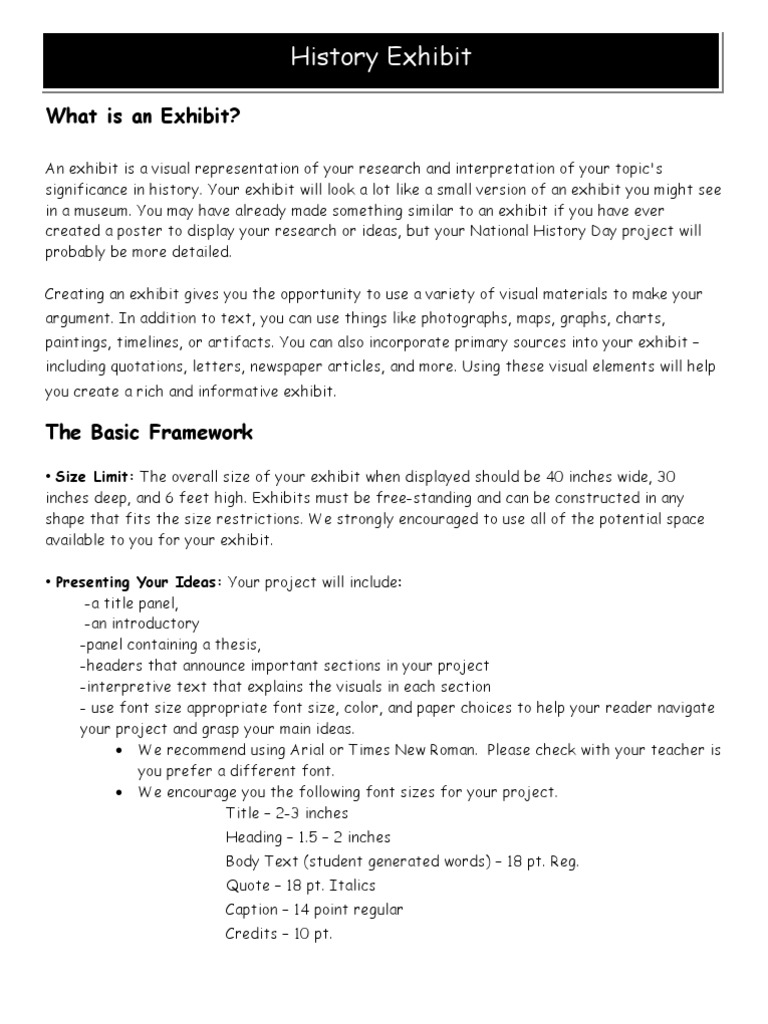 NHD Exhibit Survival Guide | PDF | Typefaces | Thesis