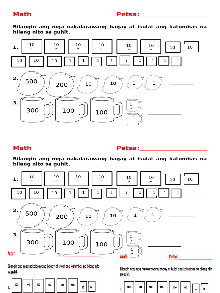 Math-Visualizing and Identifying Numbers From 501-1000 | PDF