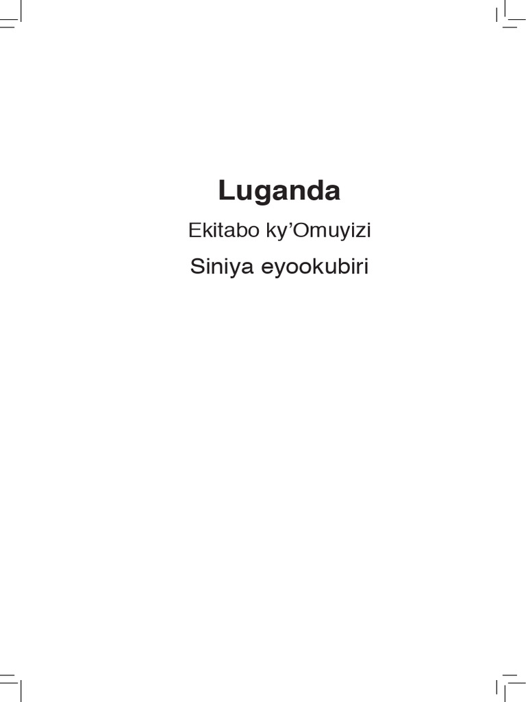 Luganda S2 Learners Book | PDF | Languages | Foreign Language Studies