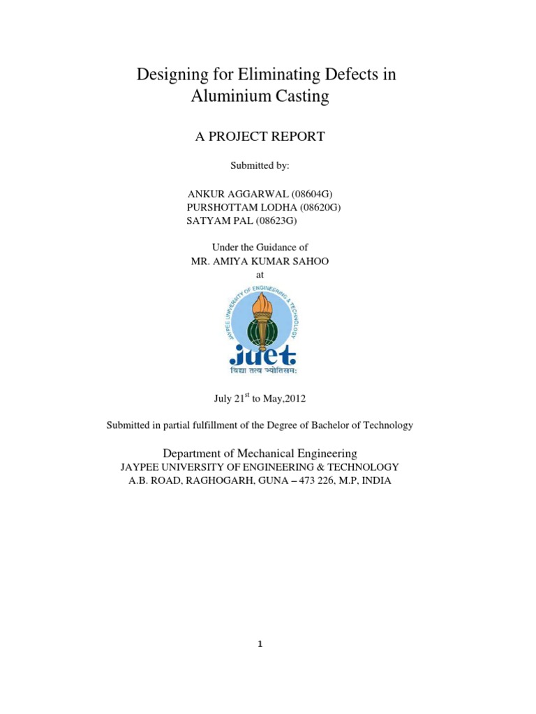 Aluminium Casting | PDF | Casting (Metalworking) | Foundry