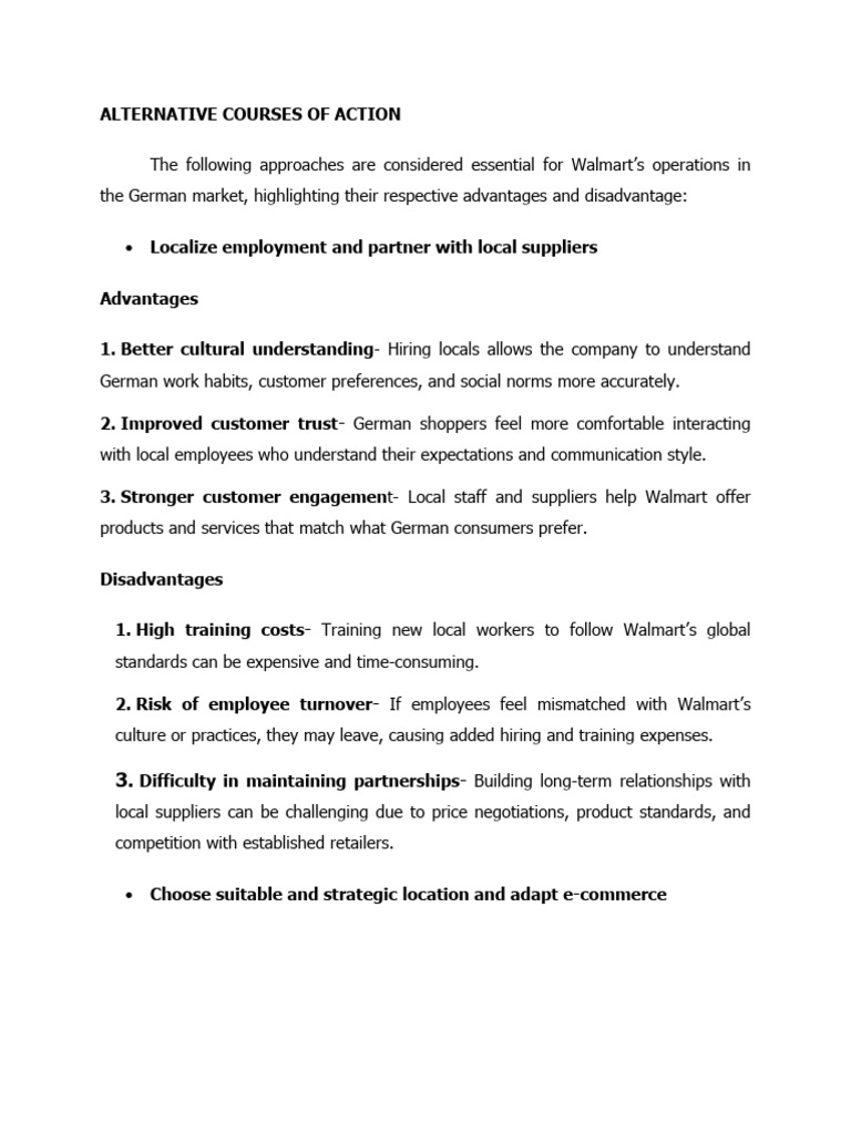 Alternative Courses of Action | PDF