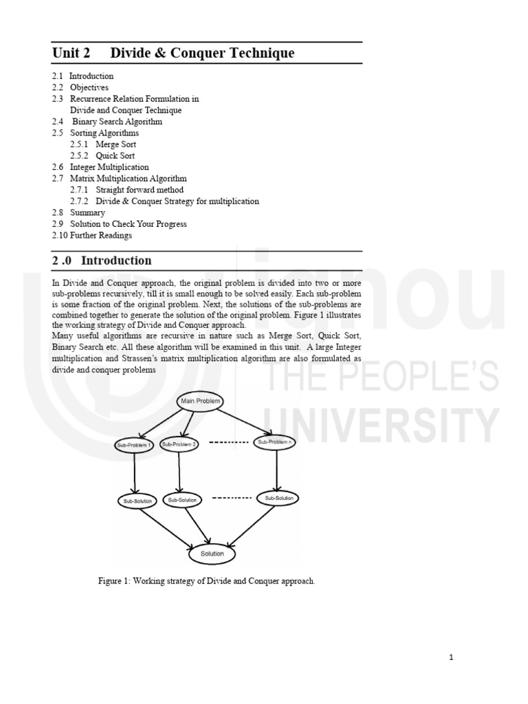 Divide and Conquer | PDF | Recurrence Relation | Theoretical Computer ...