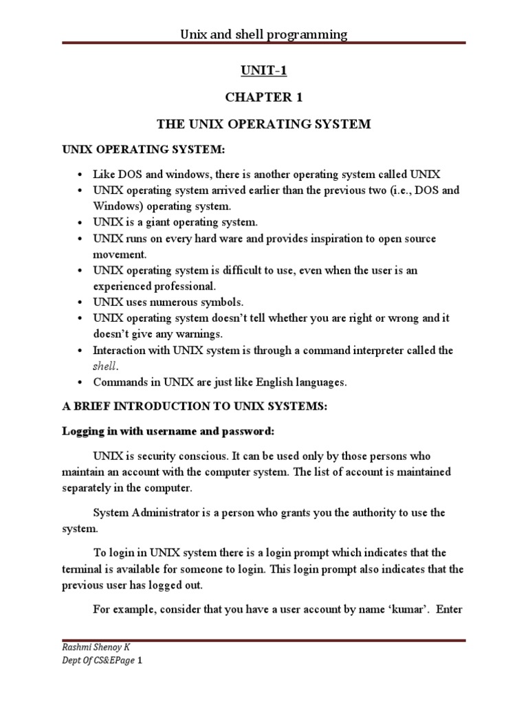 Unix Command Unit 1 | Download Free PDF | Directory (Computing) | Computer File