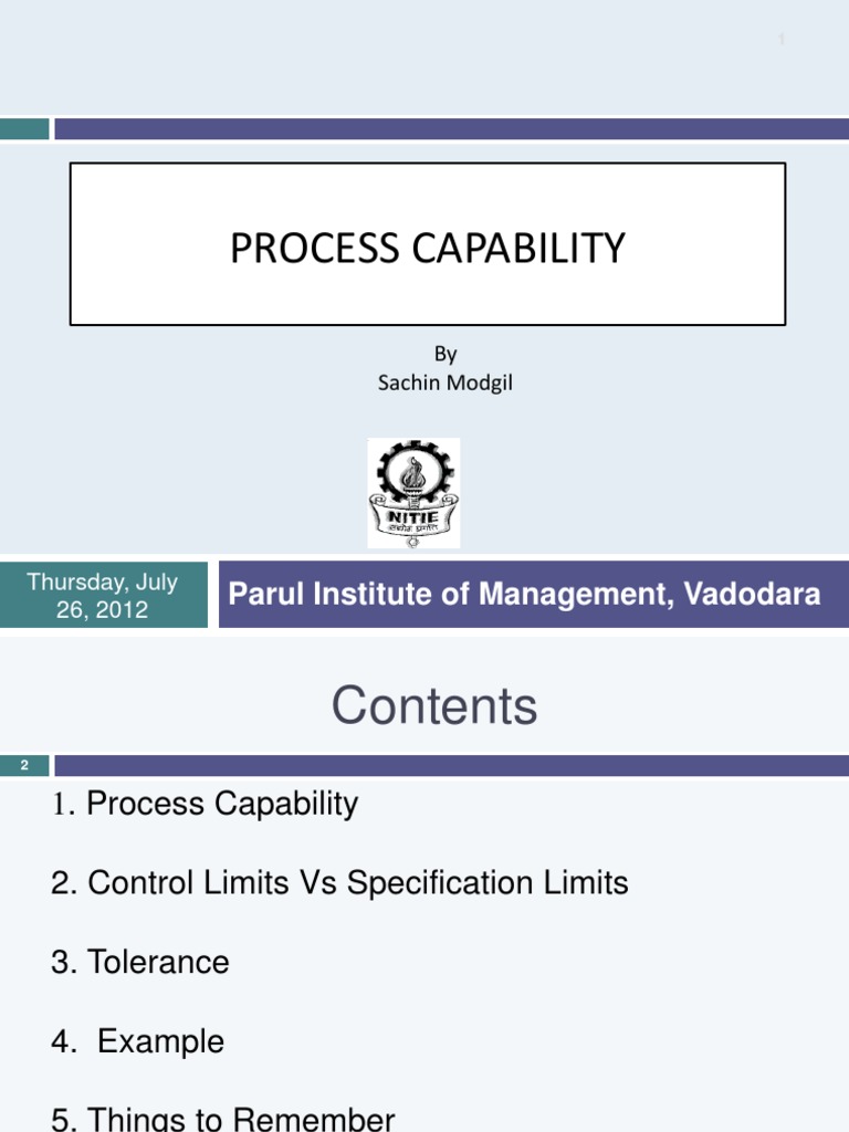 Process Capability | PDF | Engineering Tolerance | Standard Deviation