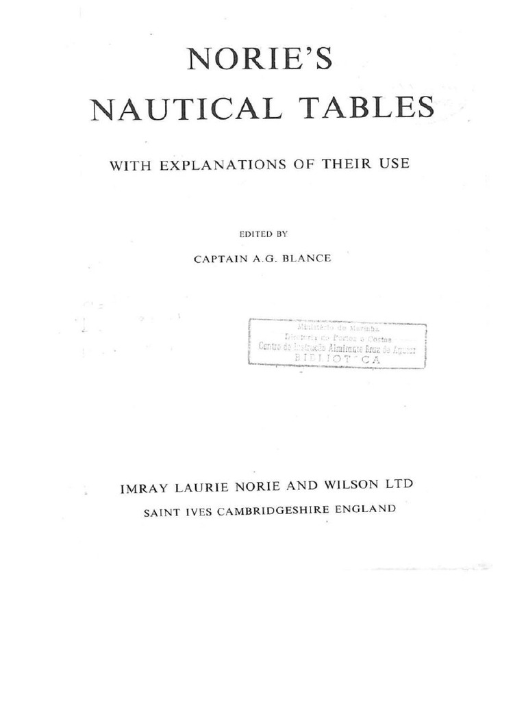 Norie's Nautical Tables | PDF