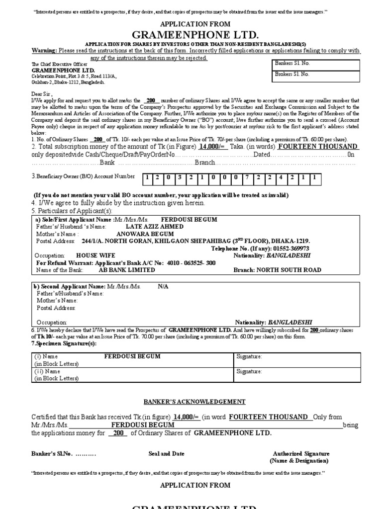 IPO Application Form Sample | Cheque | Securities (Finance)