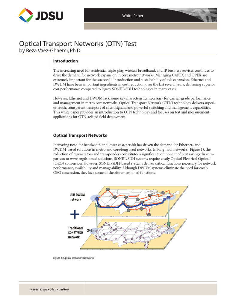 OTN Testing White Paper | PDF | Wavelength Division Multiplexing ...