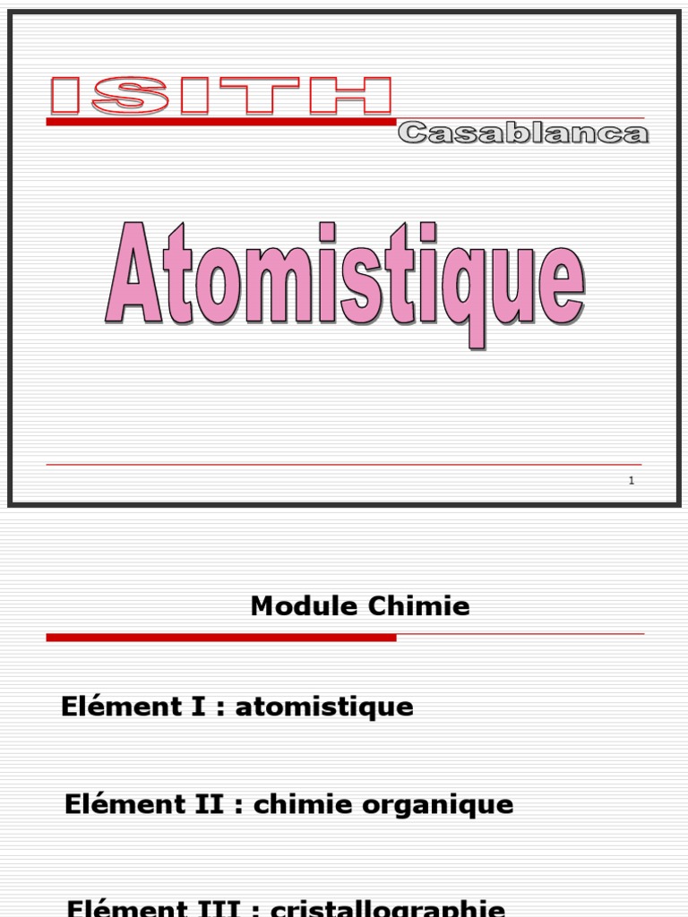 Atomistique | PDF | Orbitale atomique | Liaison chimique