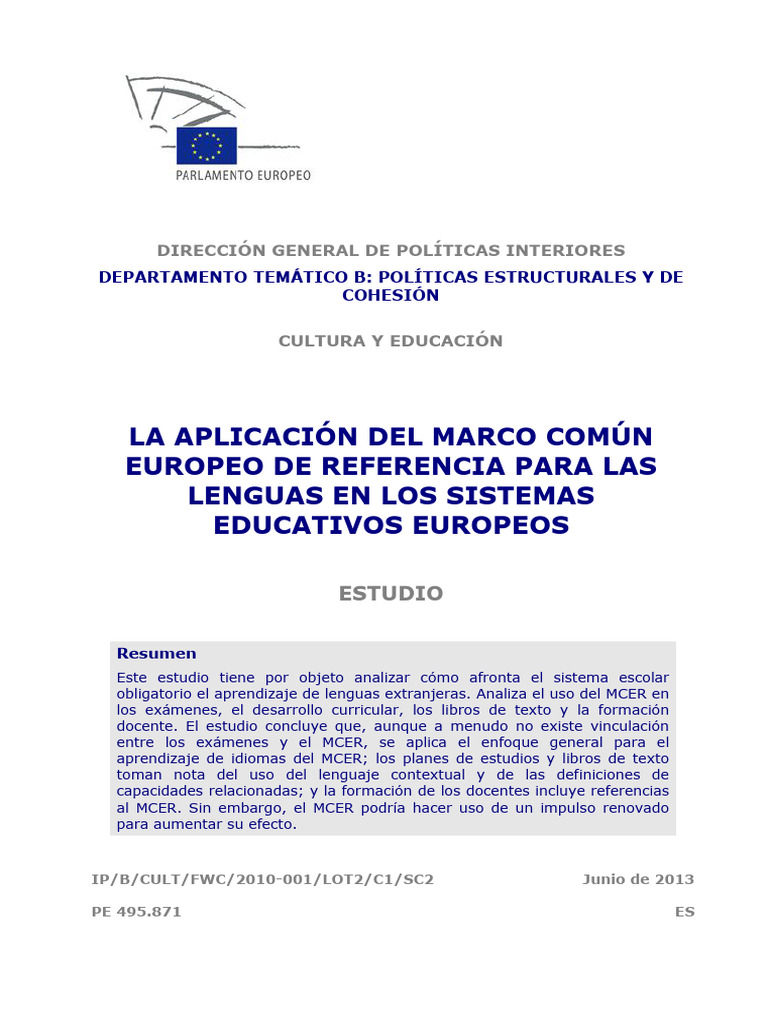 La Aplicación Del Marco Común Europeo de Referencia para Las Lenguas en ...
