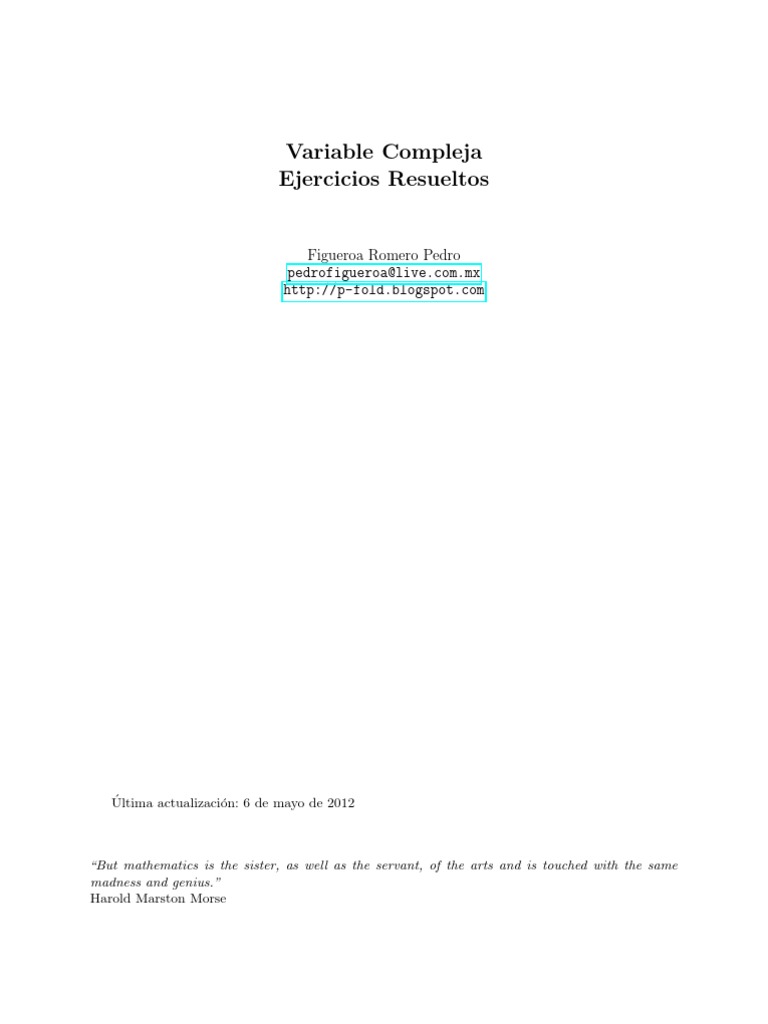 Ejercicios Resueltos de Variable Compleja | PDF | Análisis real | Integral