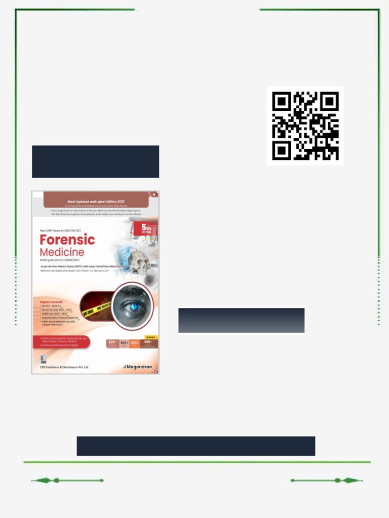 Forensic Medicine Nothing Beyond for PGMEE 5th Edition J Magendran ...