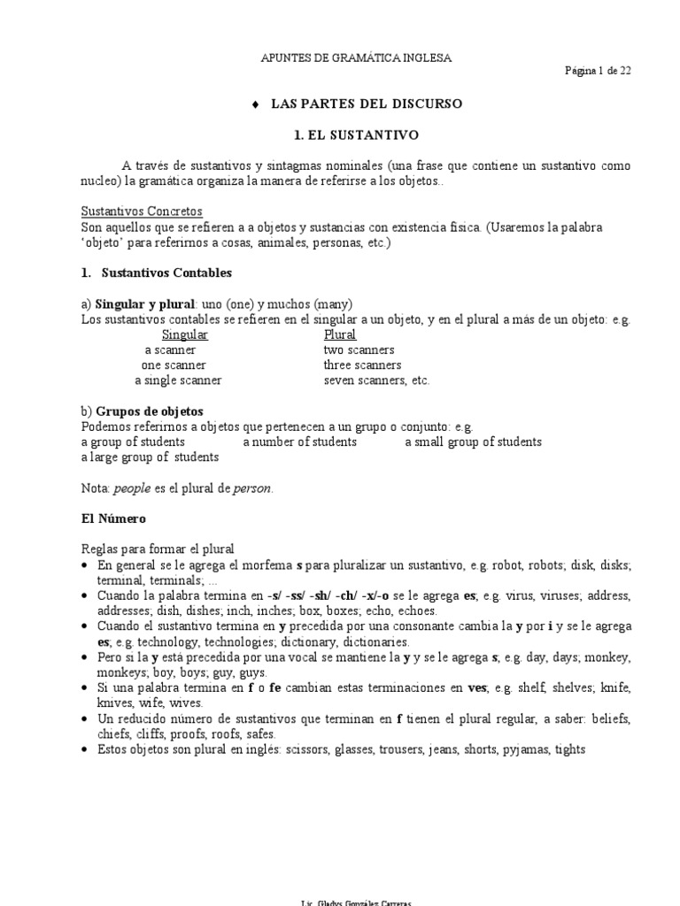Gramatica Inglesa | PDF | Conjugación gramatical | Relaciones sintácticas
