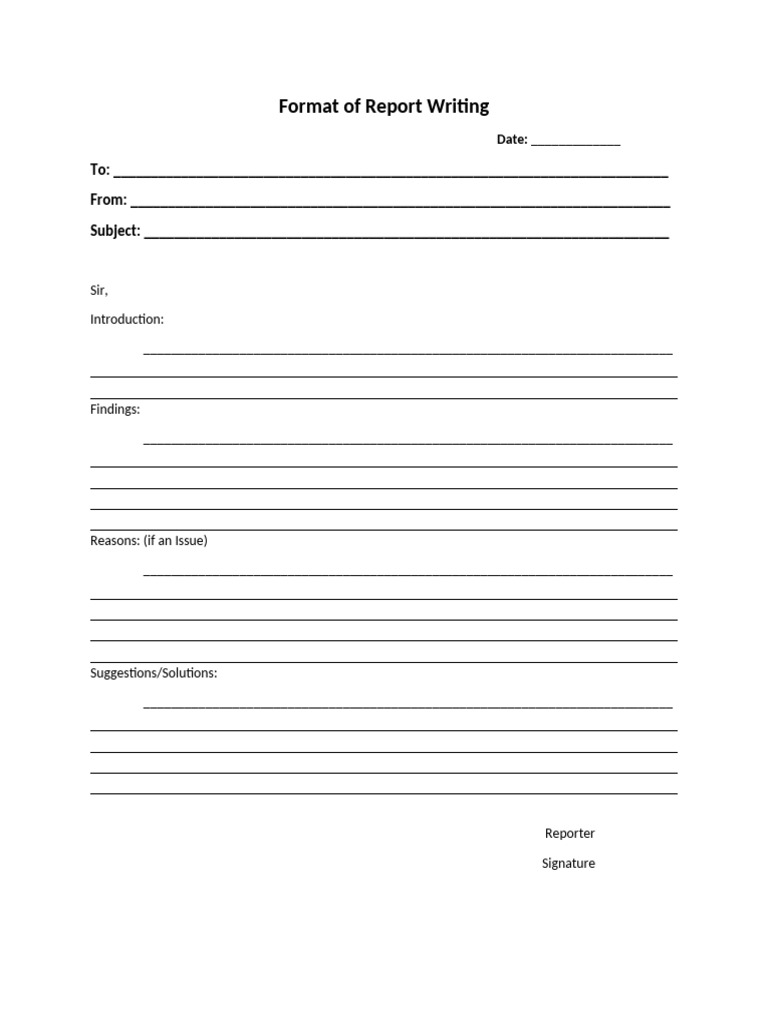 Format of Report Writing | PDF