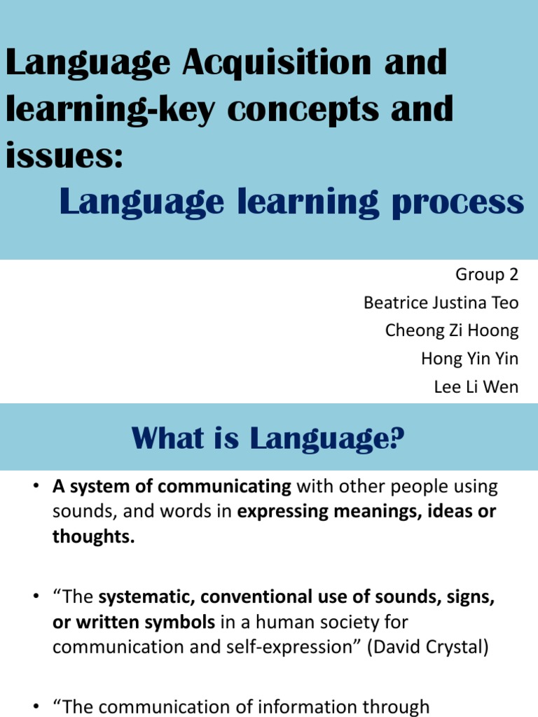 Language Learning Process in Early Childhood | PDF | Question ...