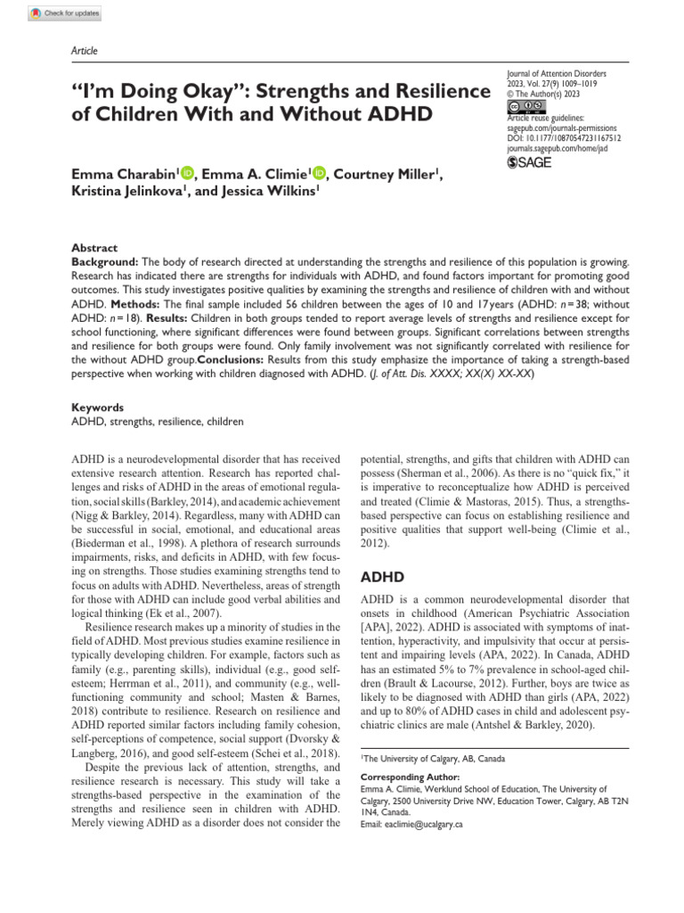 Charabin 2023 | PDF | Attention Deficit Hyperactivity Disorder ...