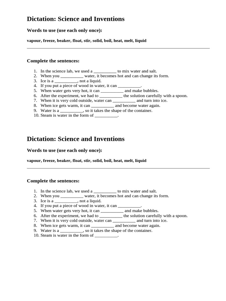Dictation 6 Grade 6 Unit | PDF