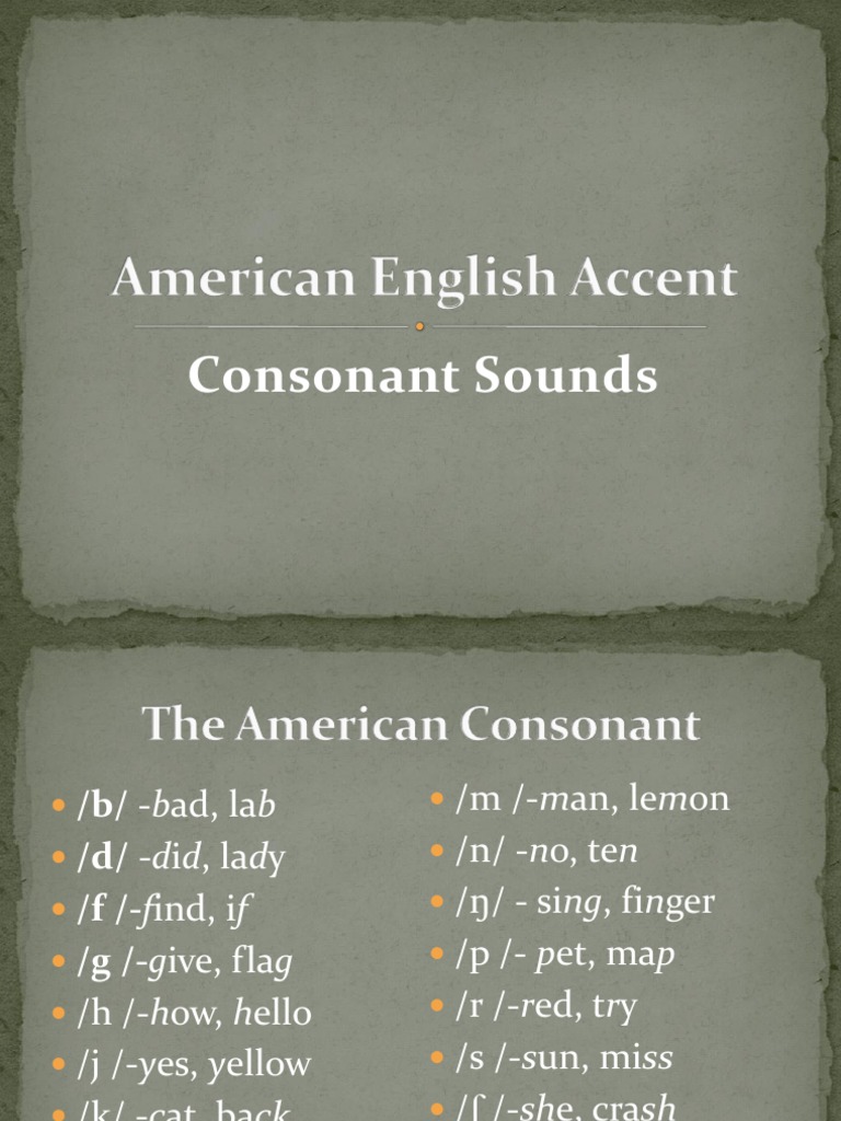 American English Consonant Sounds Guide | PDF | Consonant | Syllable