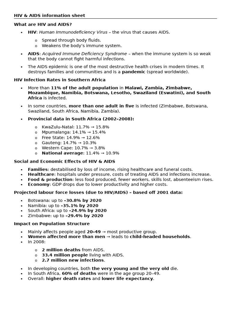 Hiv & Aids Notes | PDF